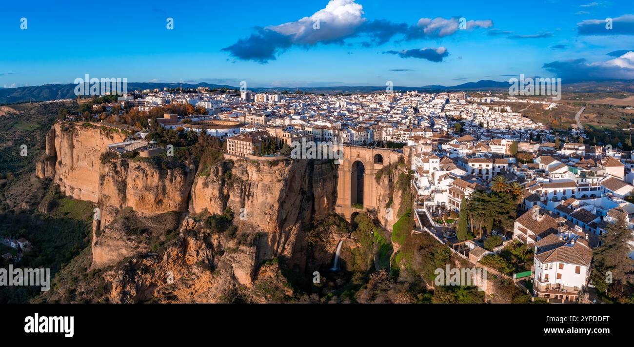 Aerial View of Ronda, Spain at Sunset with Puente Nuevo Bridge Stock Photo - Alamy