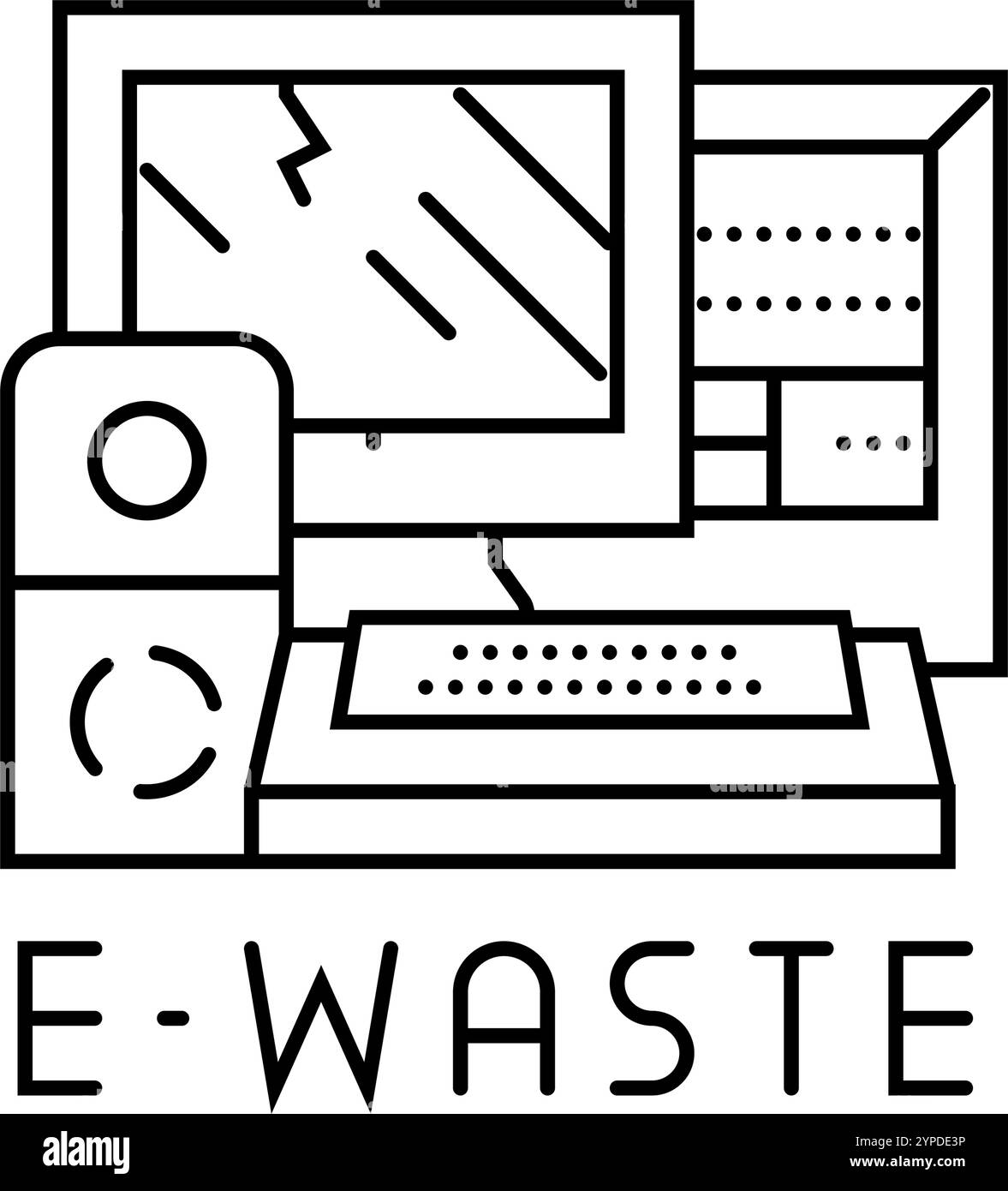 metal recycling waste sorting line icon vector illustration Stock ...