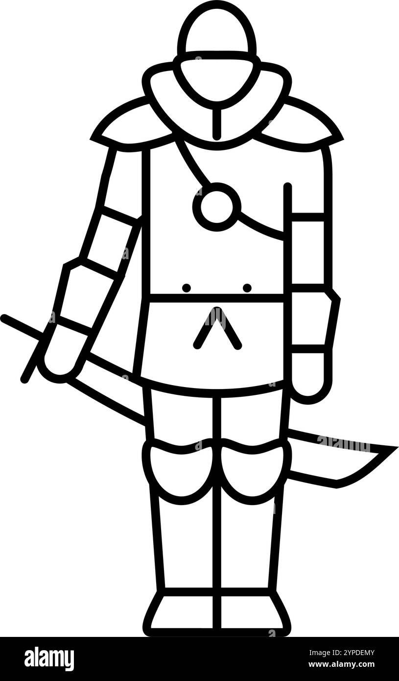 street samurai cyberpunk line icon vector. street samurai cyberpunk ...