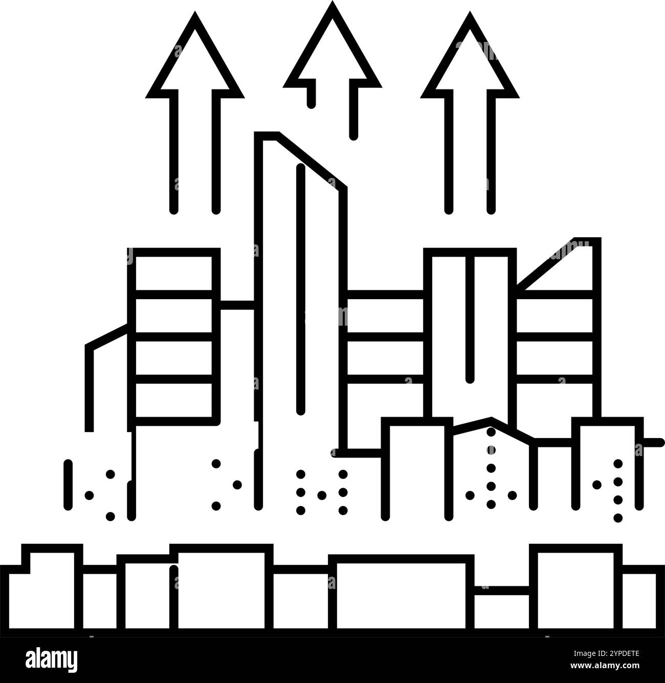urban sprawl cyberpunk line icon vector illustration Stock Vector Image ...