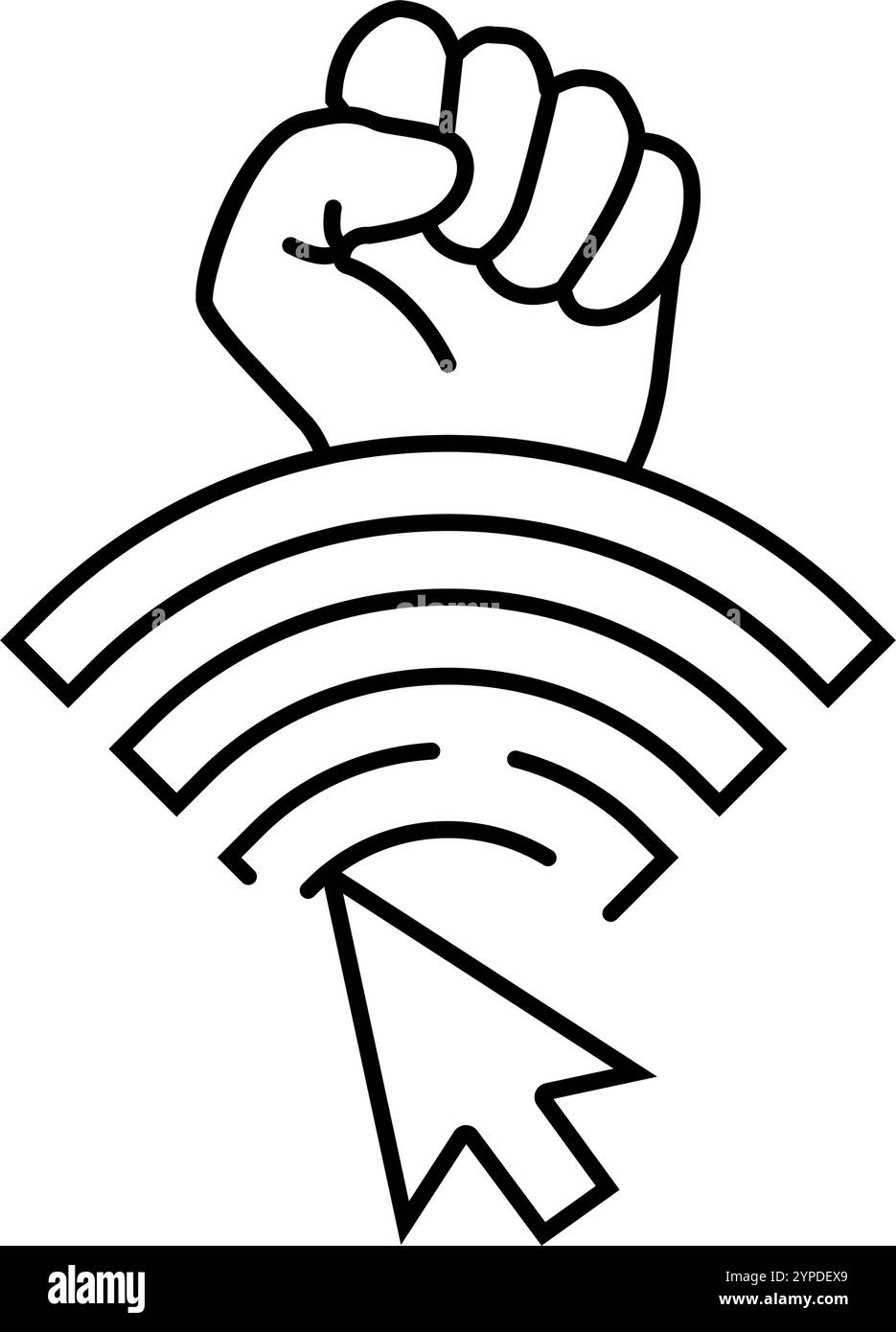 hacktivism cyberpunk line icon vector illustration Stock Vector Image ...