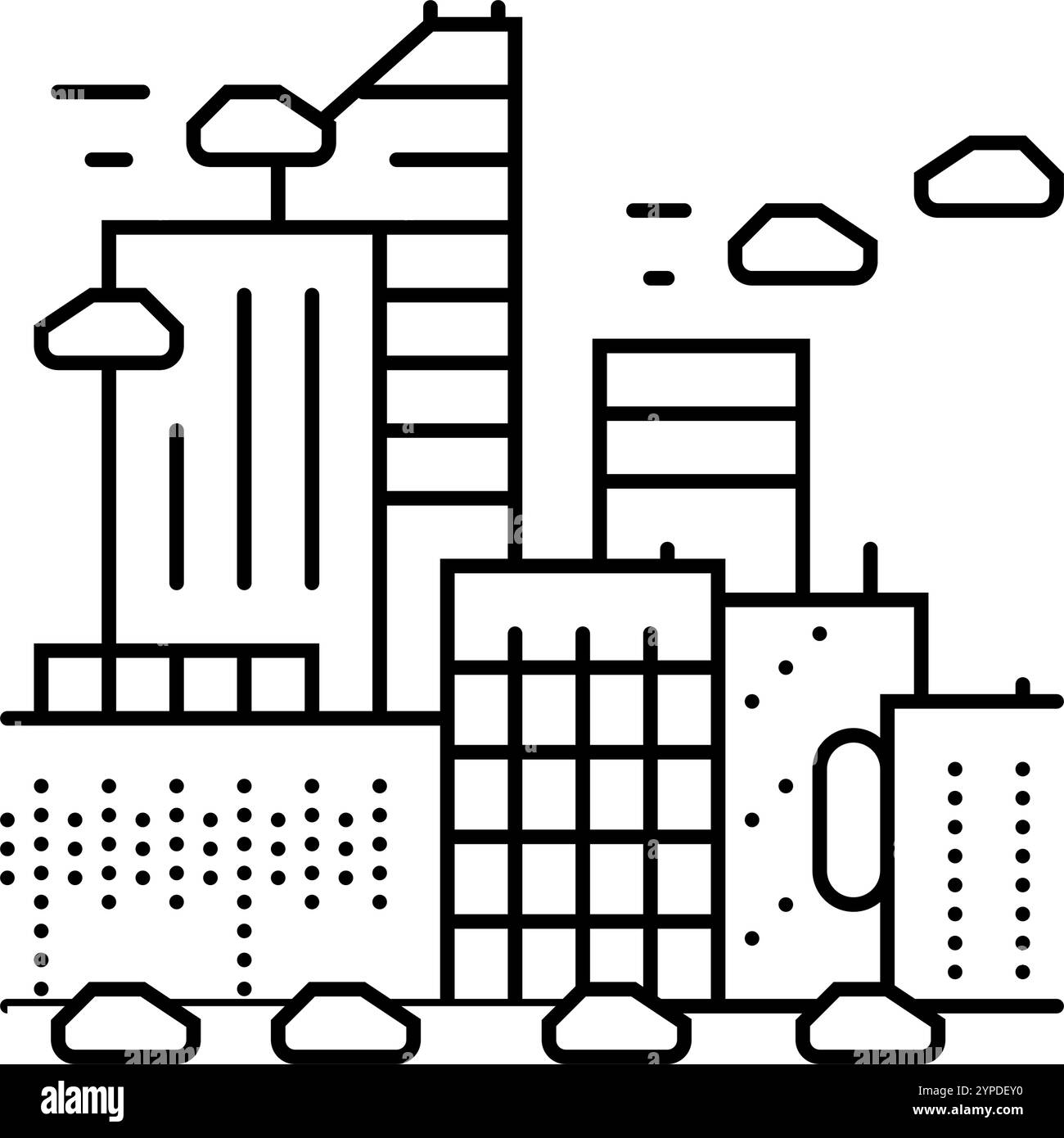 techno dystopian aesthetic line icon vector illustration Stock Vector ...