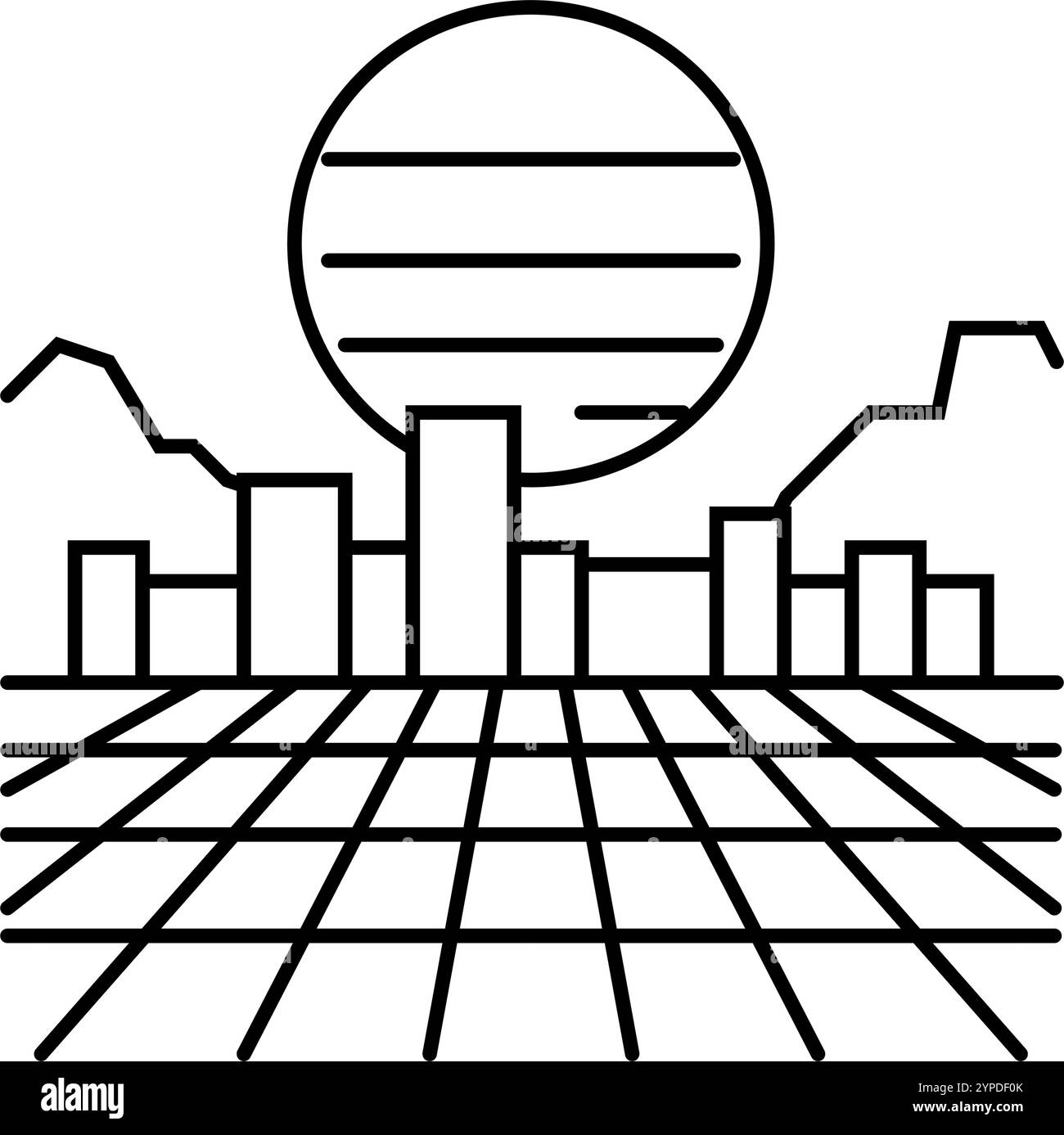 synthwave cyberpunk line icon vector illustration Stock Vector Image ...