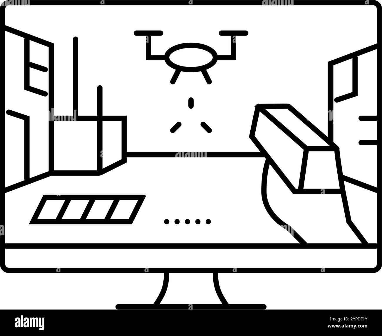 cyberpunk game line icon vector illustration Stock Vector Image & Art ...