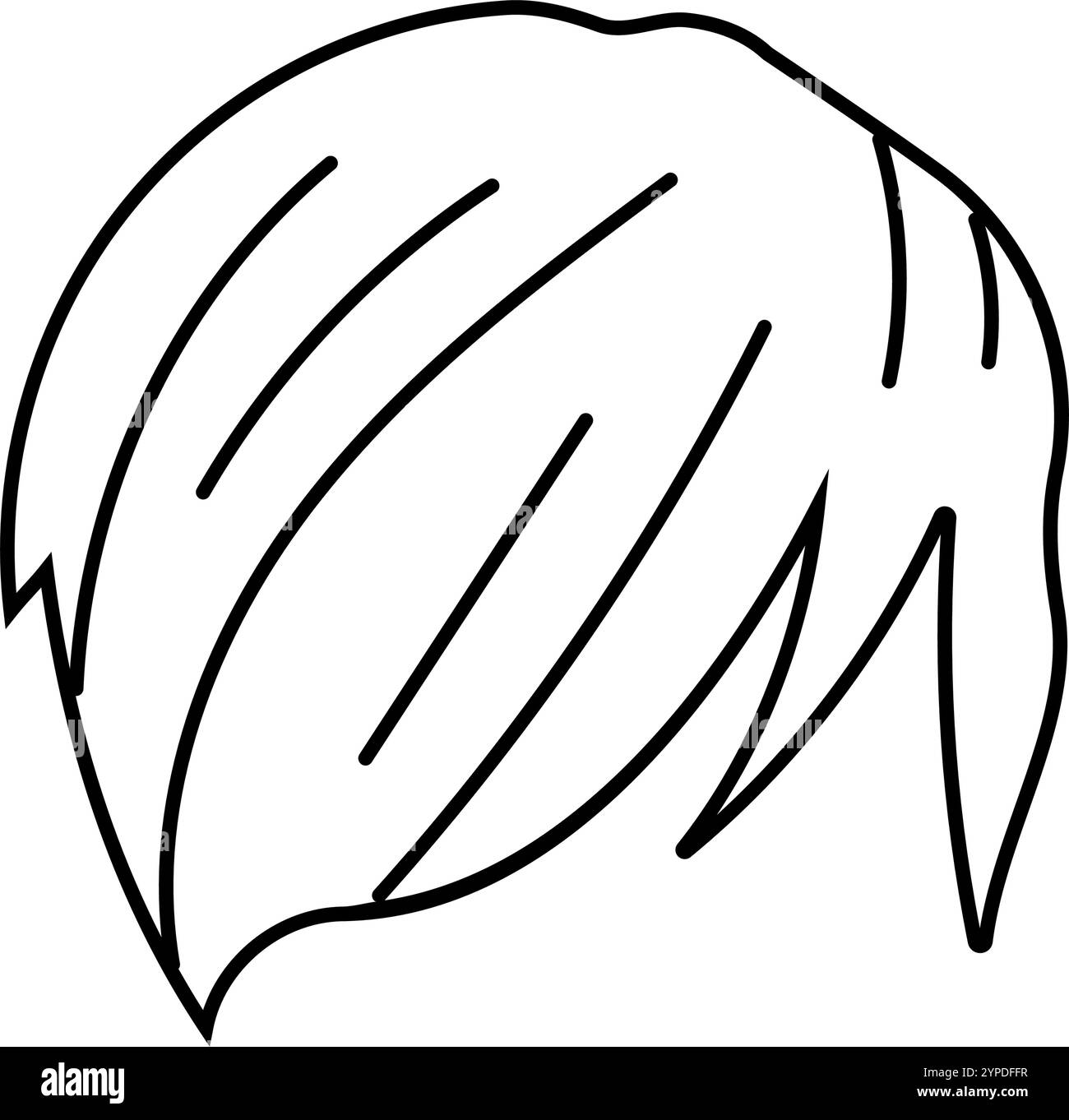 side swept bangs emo line icon vector. side swept bangs emo sign ...