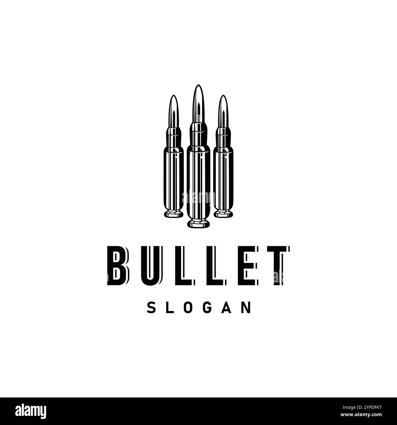 simple vintage retro design ammunition bullet logo template ...