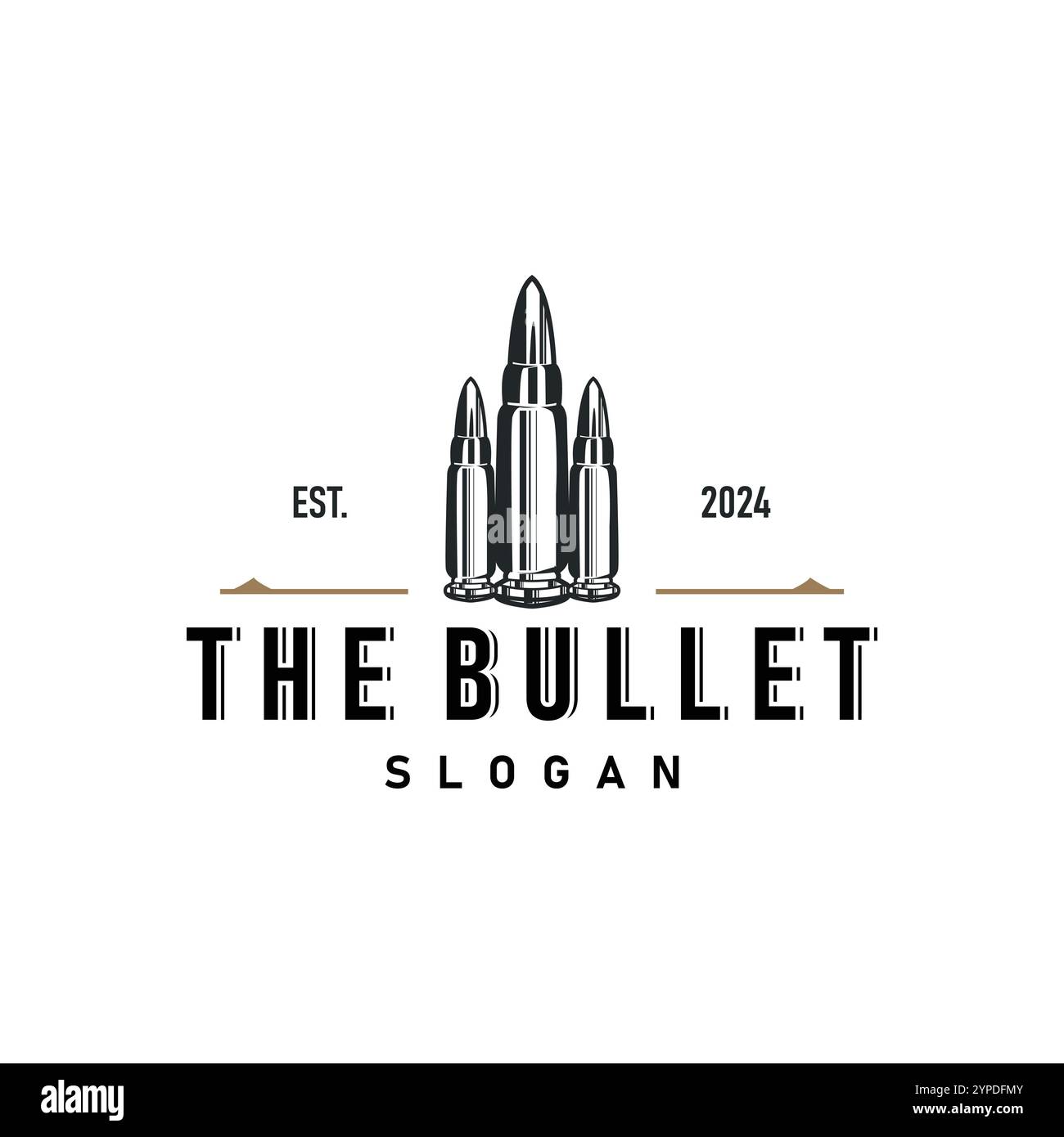 simple vintage retro design ammunition bullet logo template ...