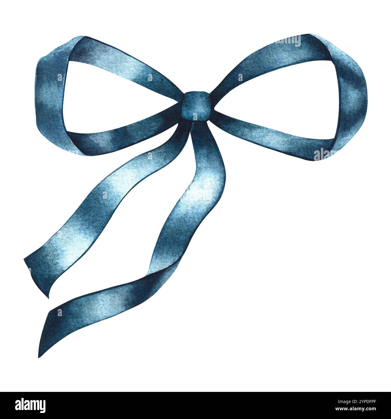 A ribbon bow. A hand-drawn watercolor illustration. Highlight it. A ...
