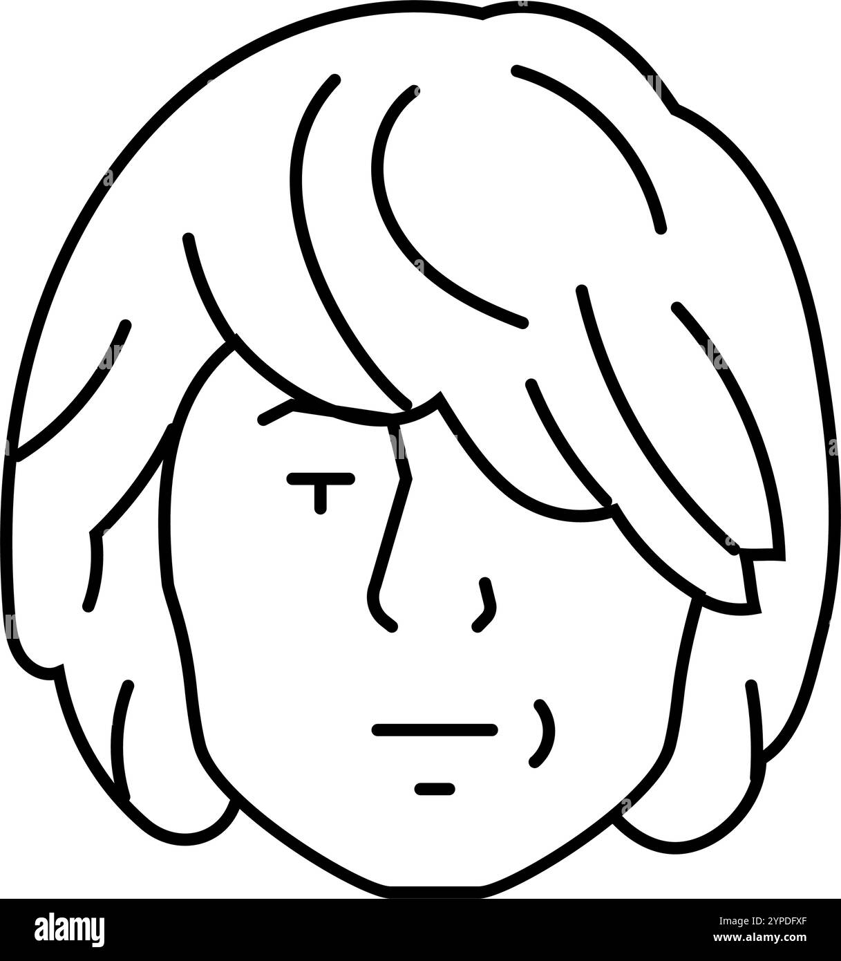 male emo avatar line icon vector illustration Stock Vector Image & Art ...