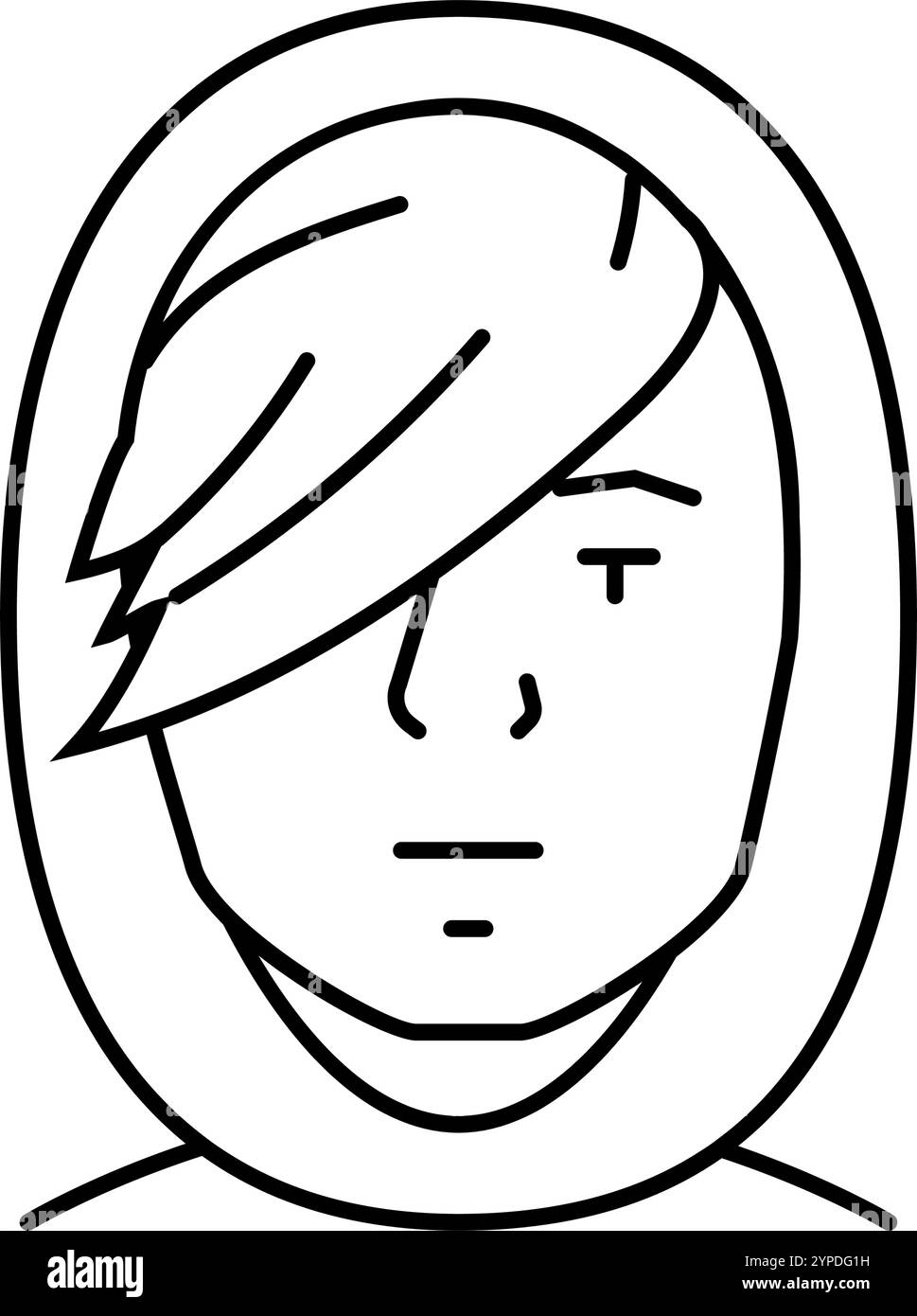 Female Avatar Emo Line Icon Vector Illustration Stock Vector Image And Art Alamy
