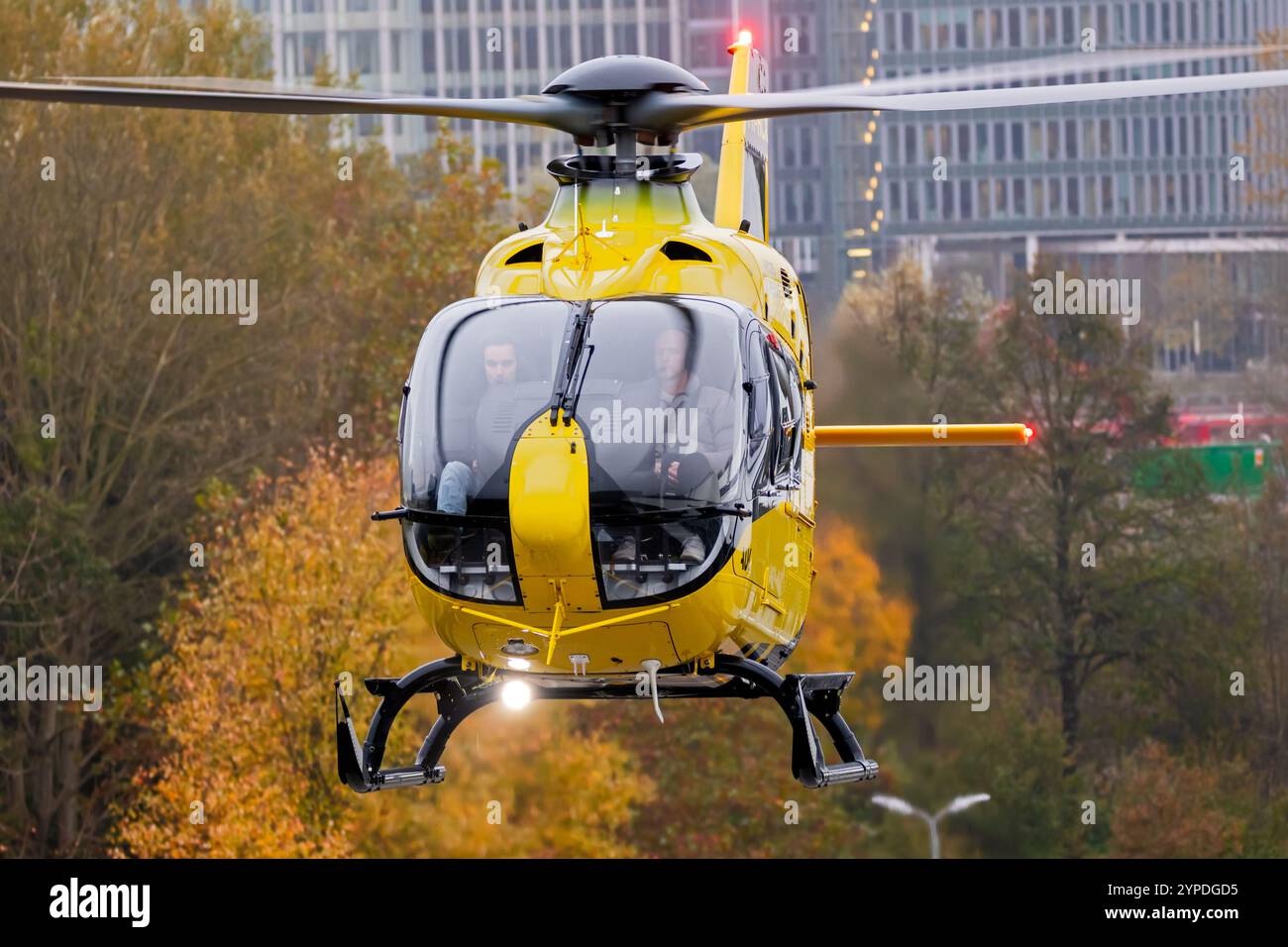 Airbus Helicopters H135 (EC135P3H) helicopter in flight. Amsterdam, The ...