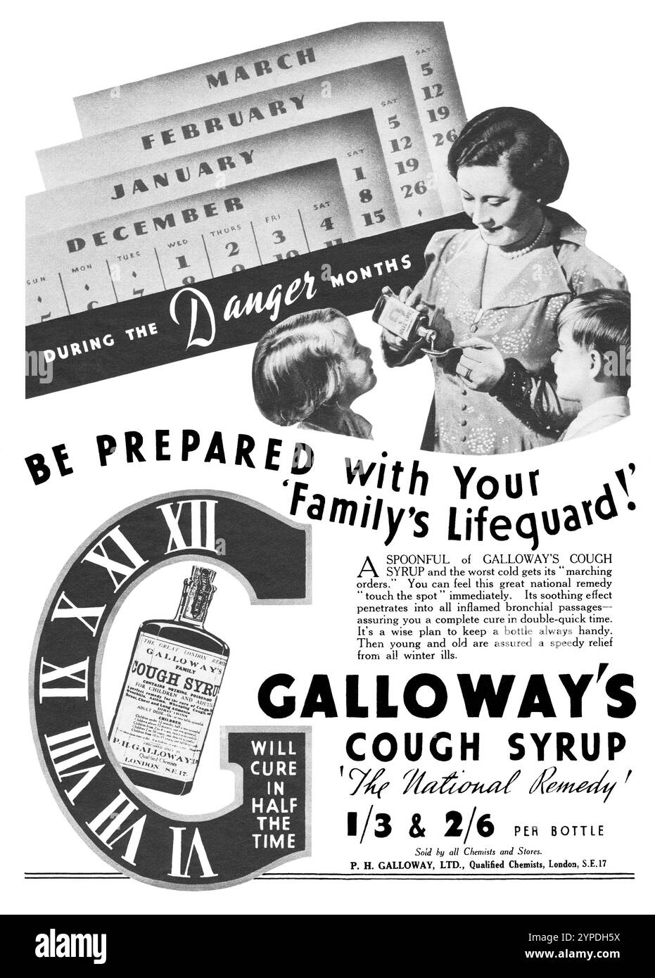 Vintage cough syrup advert hi-res stock photography and images - Alamy
