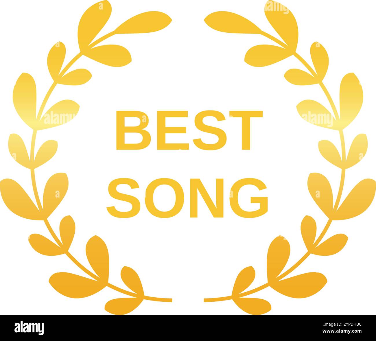 Golden laurel wreath award with the words best song represents musical ...