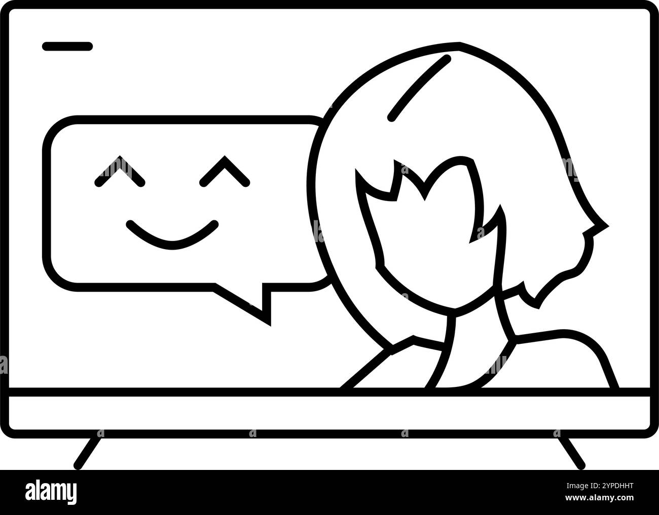 anime kawaii line icon vector illustration Stock Vector Image & Art - Alamy