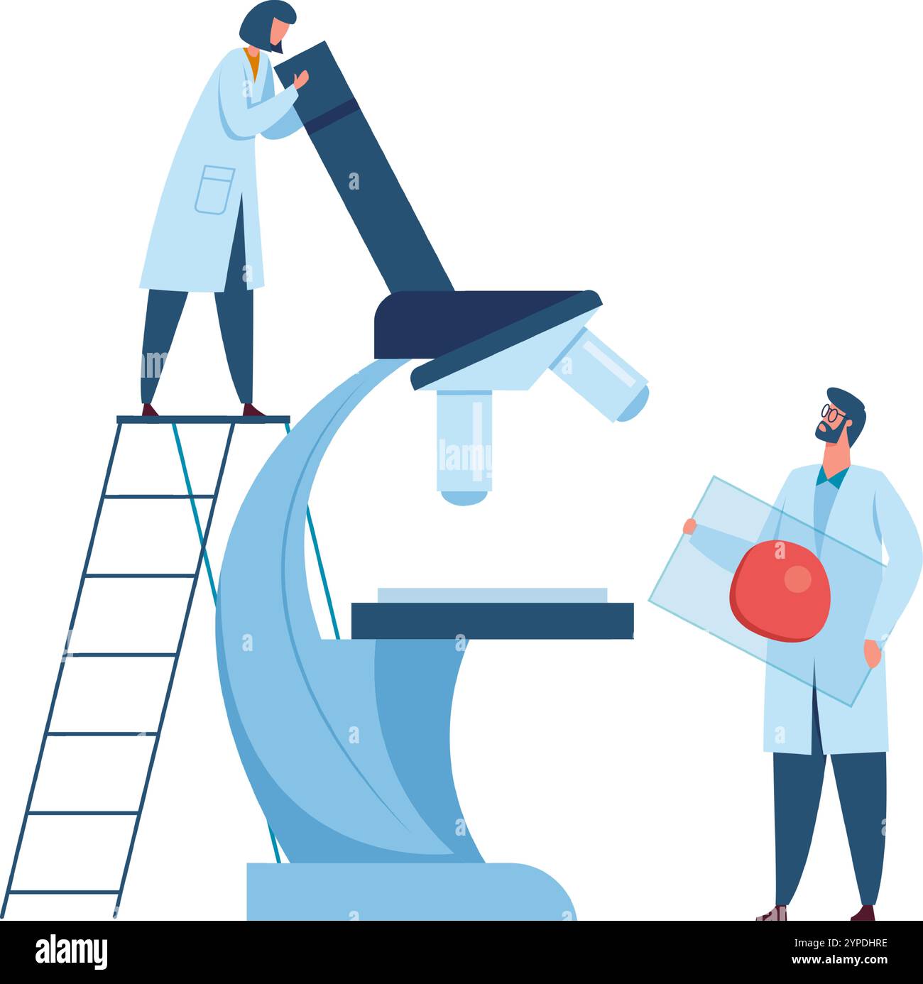Two scientists conducting science experiment Stock Vector Images - Alamy