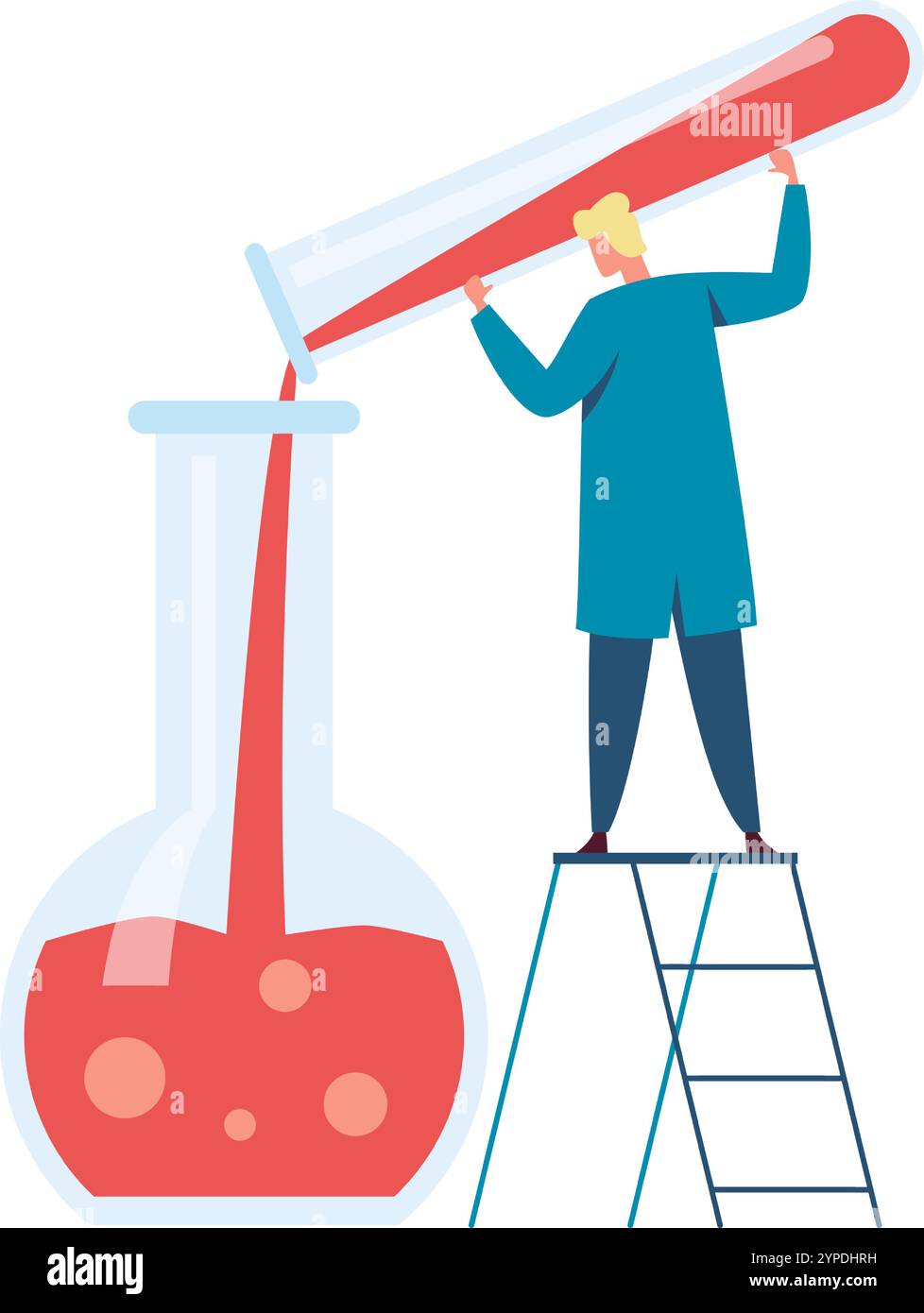 Scientist pouring liquid in test Stock Vector Images - Alamy