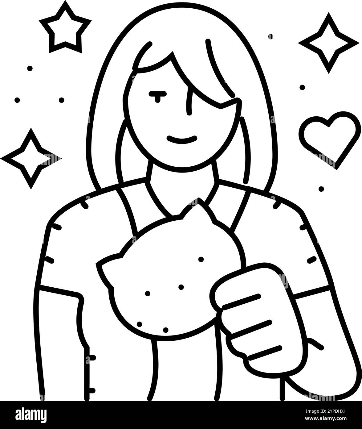 amigurumi kawaii line icon vector. amigurumi kawaii sign. isolated ...