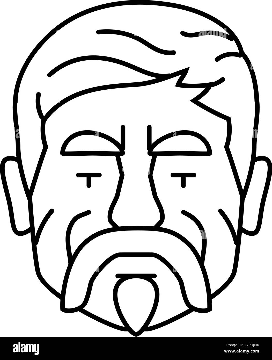 adult old man avatar line icon vector illustration Stock Vector Image ...