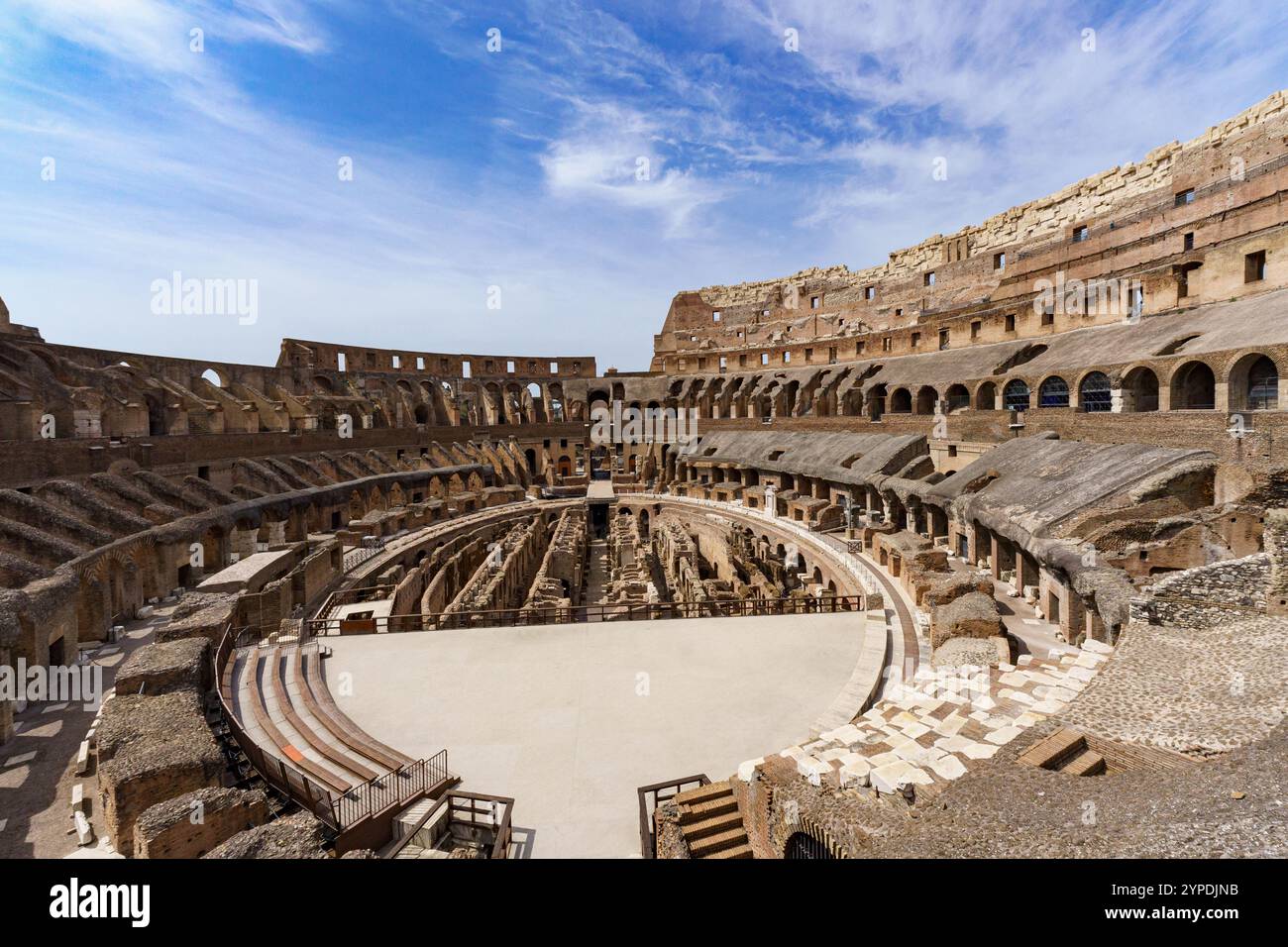 Inside view of the great Roman Colosseum also known as the Flavian ...