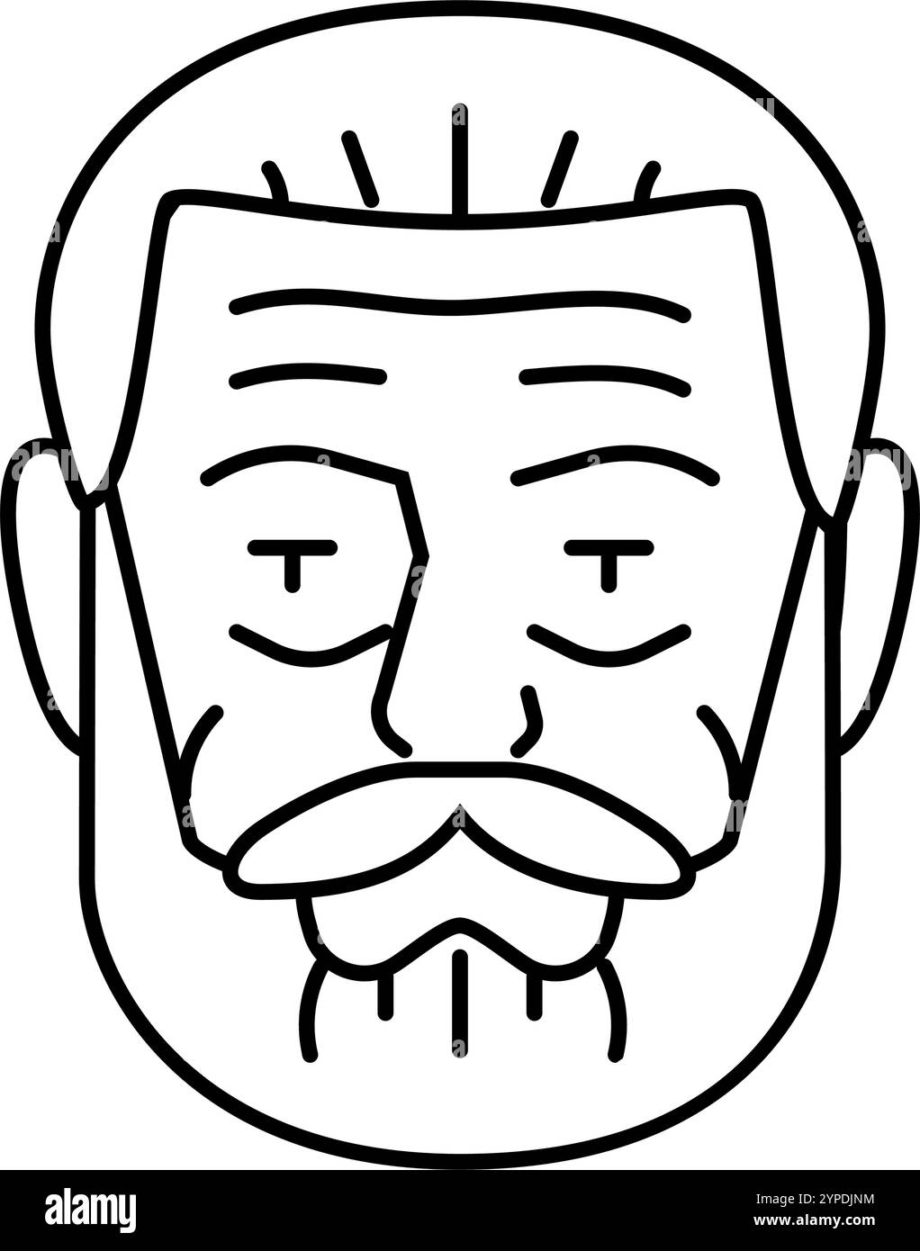 old man avatar line icon vector illustration Stock Vector Image & Art ...