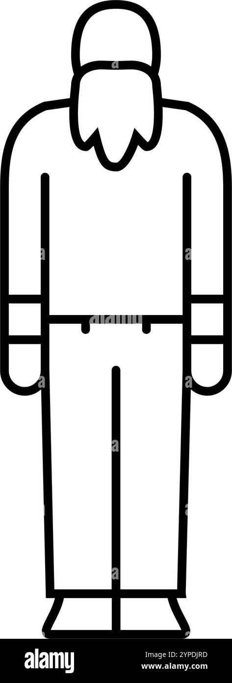 adult old man line icon vector. adult old man sign. isolated contour ...