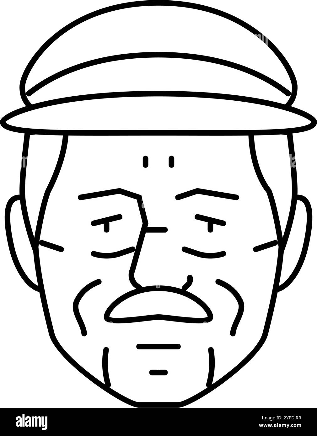 pensioner old man avatar line icon vector illustration Stock Vector ...