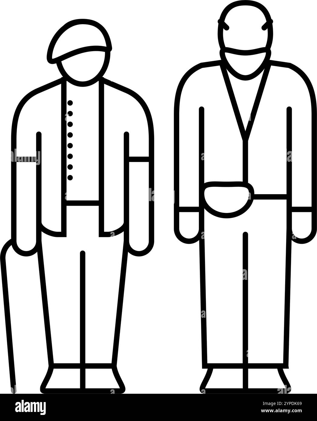 adult old woman line icon vector. adult old woman sign. isolated ...