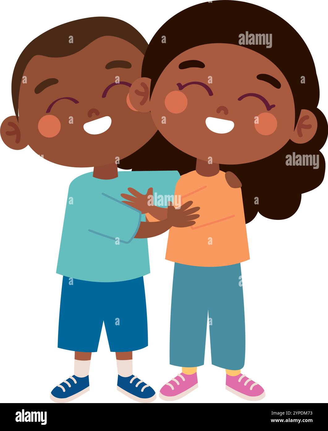 cartoon childrens characters hugging Stock Vector Image & Art - Alamy