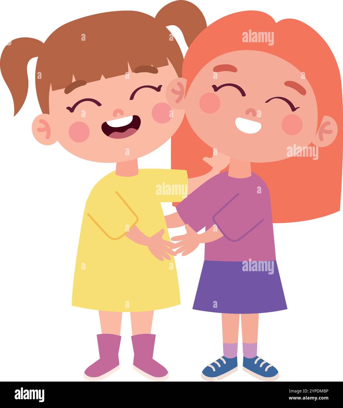 girls characters hugging Stock Vector Image & Art - Alamy