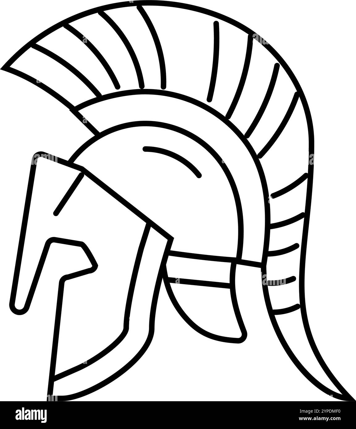 helmet ancient soldier line icon vector illustration Stock Vector Image ...