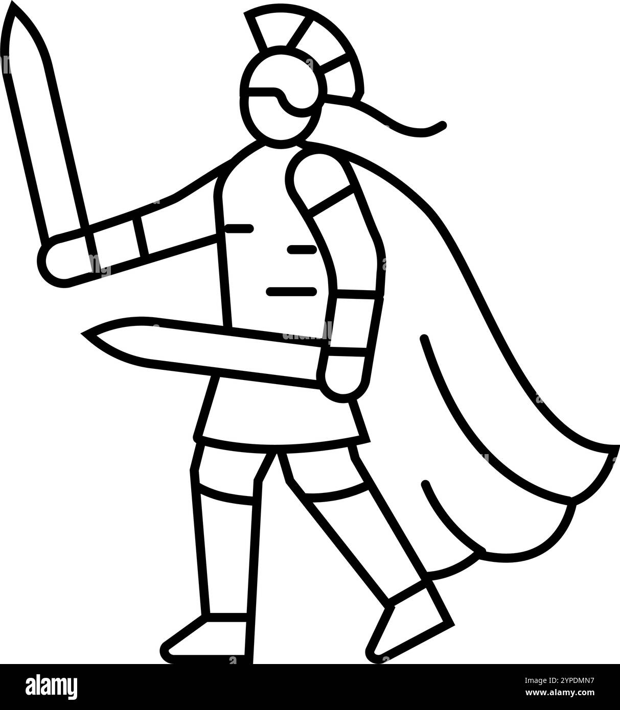 warrior ancient soldier line icon vector illustration Stock Vector ...