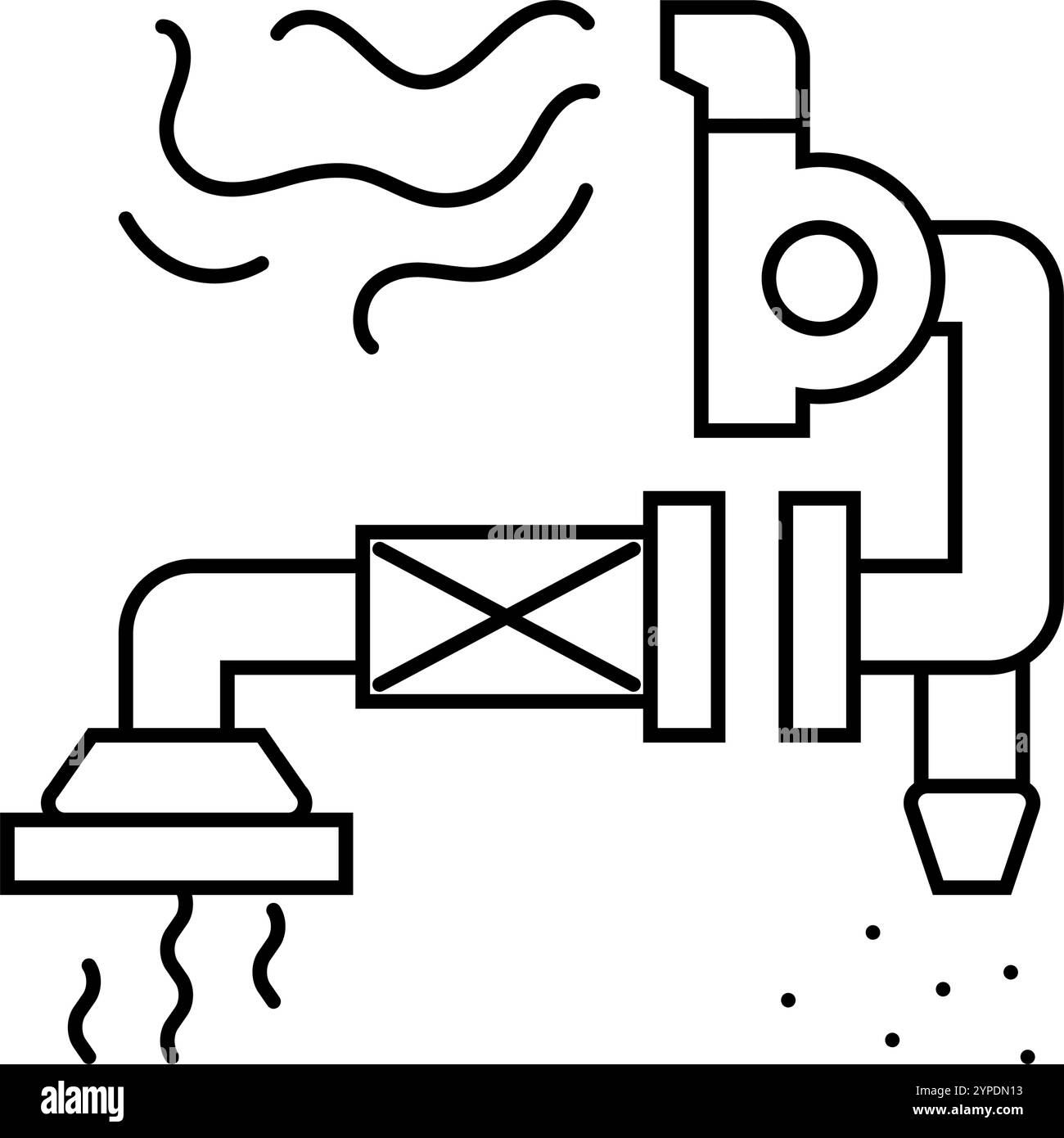 exhaust system ventilation line icon vector. exhaust system ventilation ...