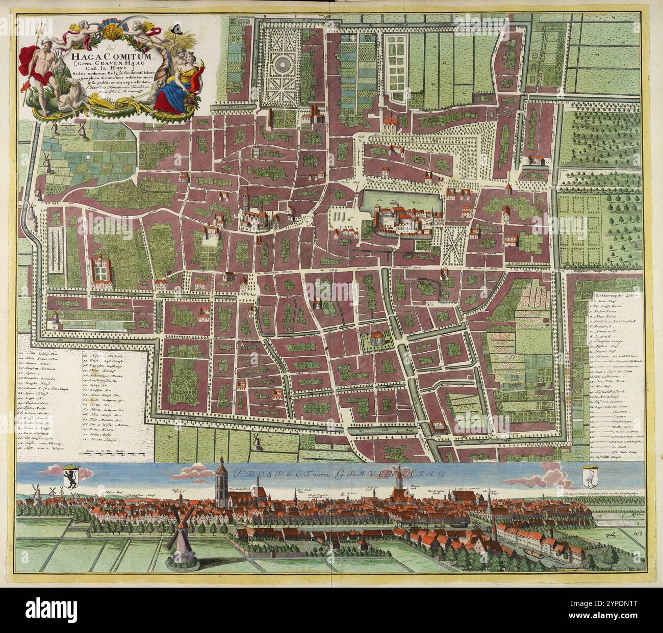 Vintage Map of The Hague County published based on work of Johann ...