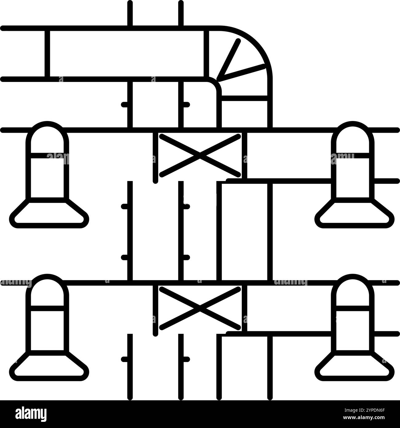 ventilation ducts line icon vector illustration Stock Vector Image ...