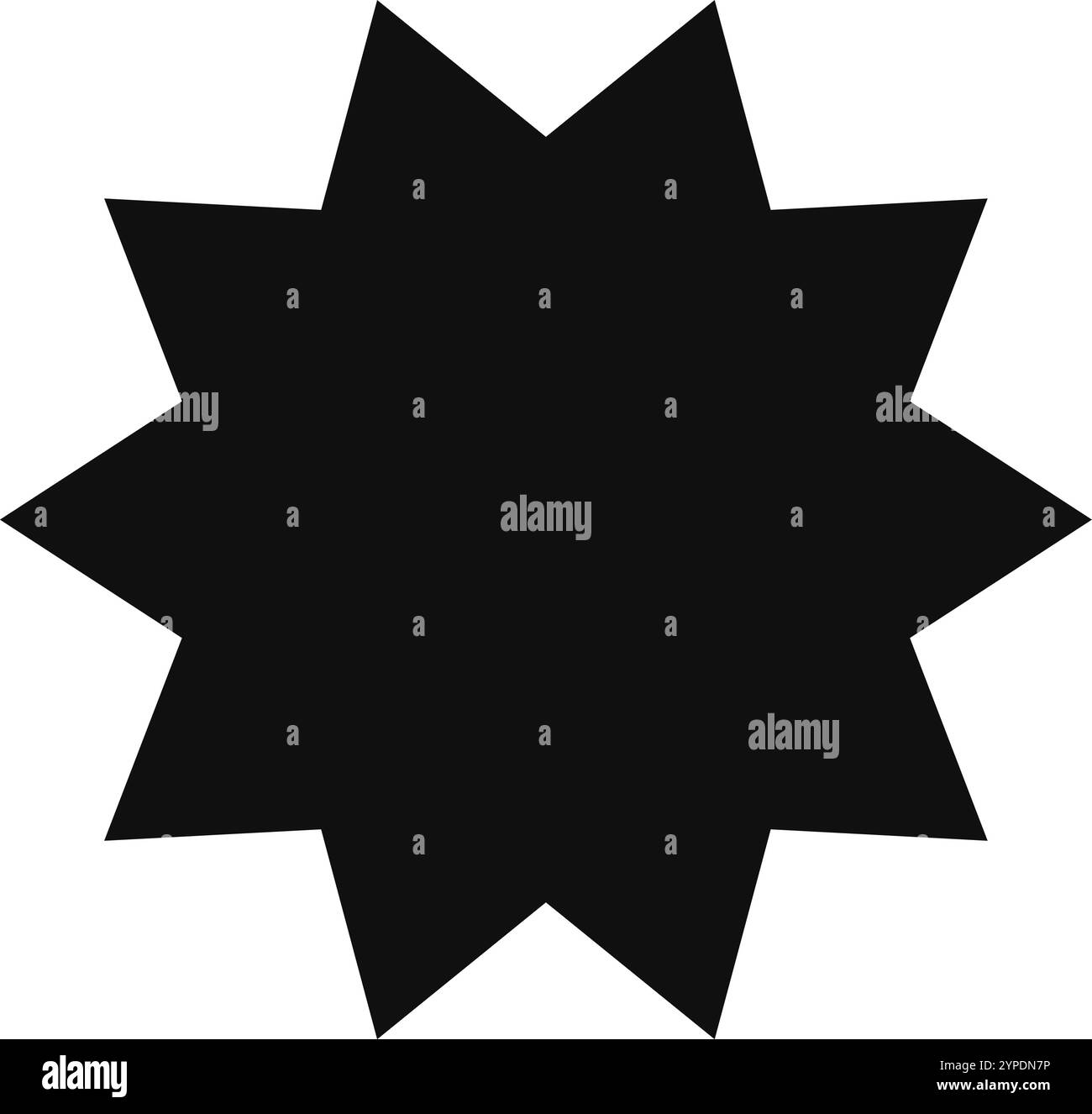 Simple black twelve pointed star conveying excellence, achievement, and ...