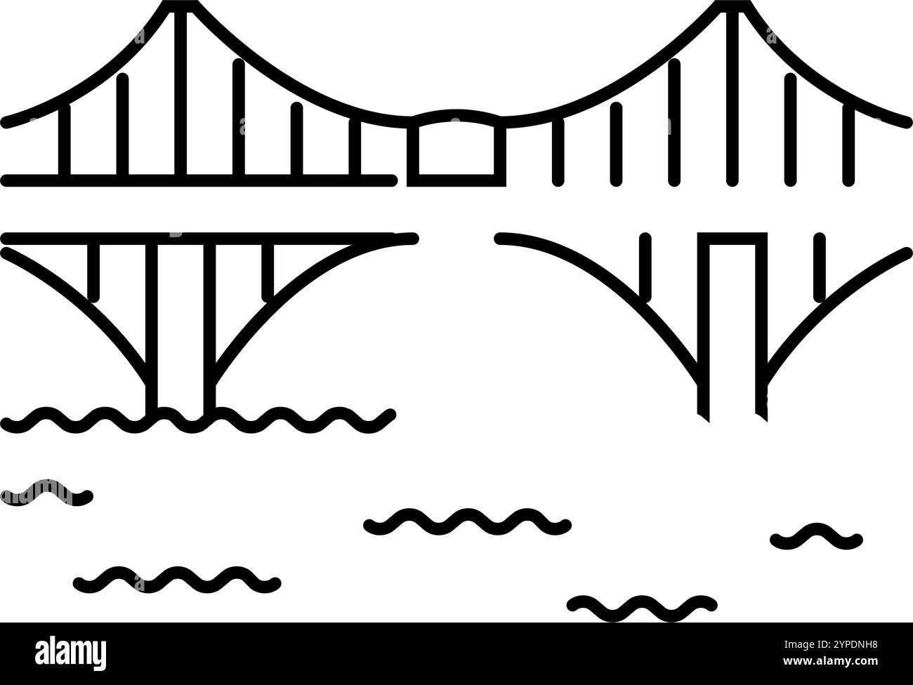 cantilever bridge line icon vector illustration Stock Vector Image ...