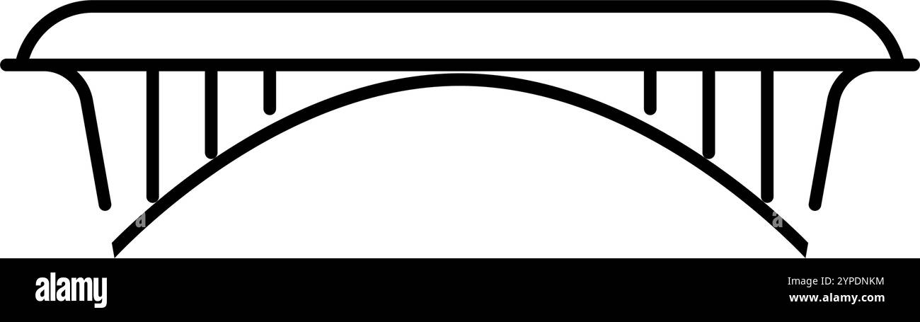arch bridge line icon vector. arch bridge sign. isolated contour symbol ...