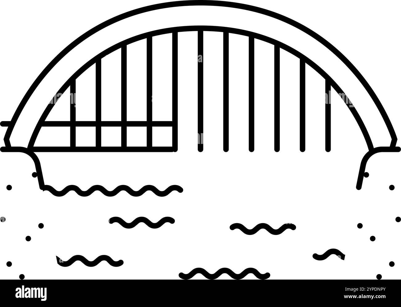 bowstring bridge line icon vector illustration Stock Vector Image & Art ...