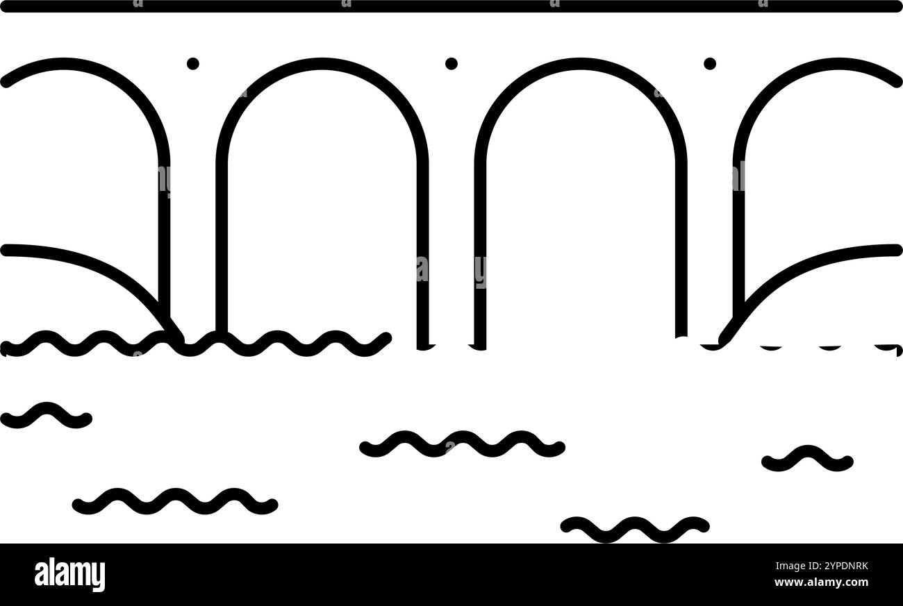 viaduct bridge line icon vector. viaduct bridge sign. isolated contour ...