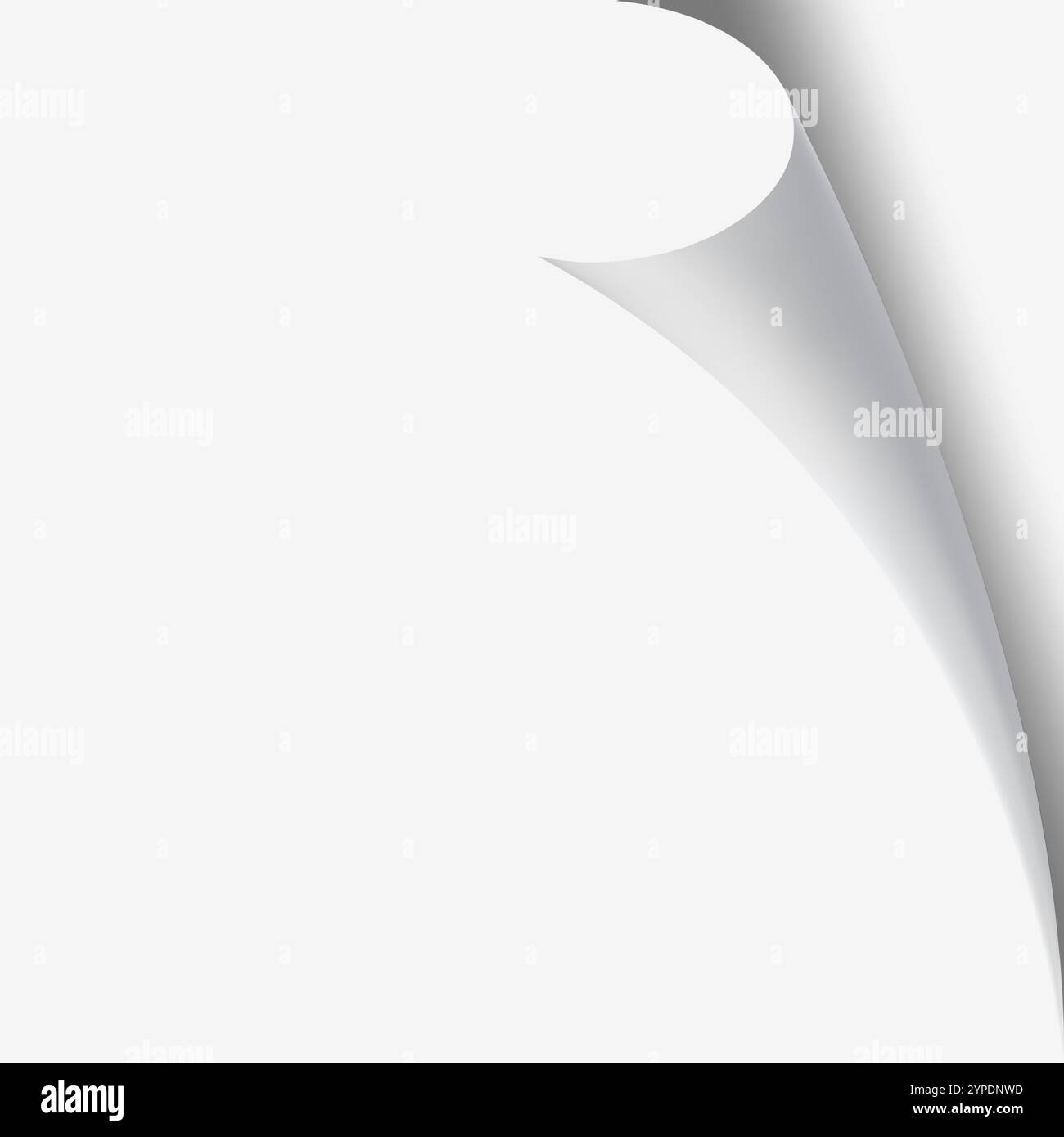 Realistic vector illustration of a curled white paper corner creating a ...