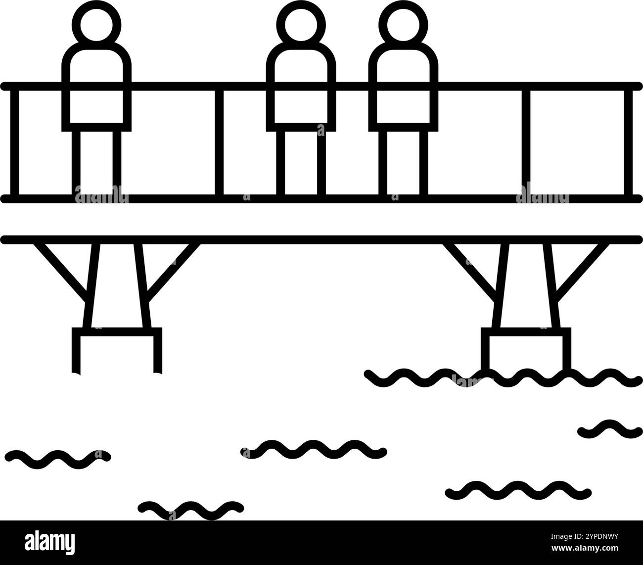 footbridge bridge line icon vector illustration Stock Vector Image ...