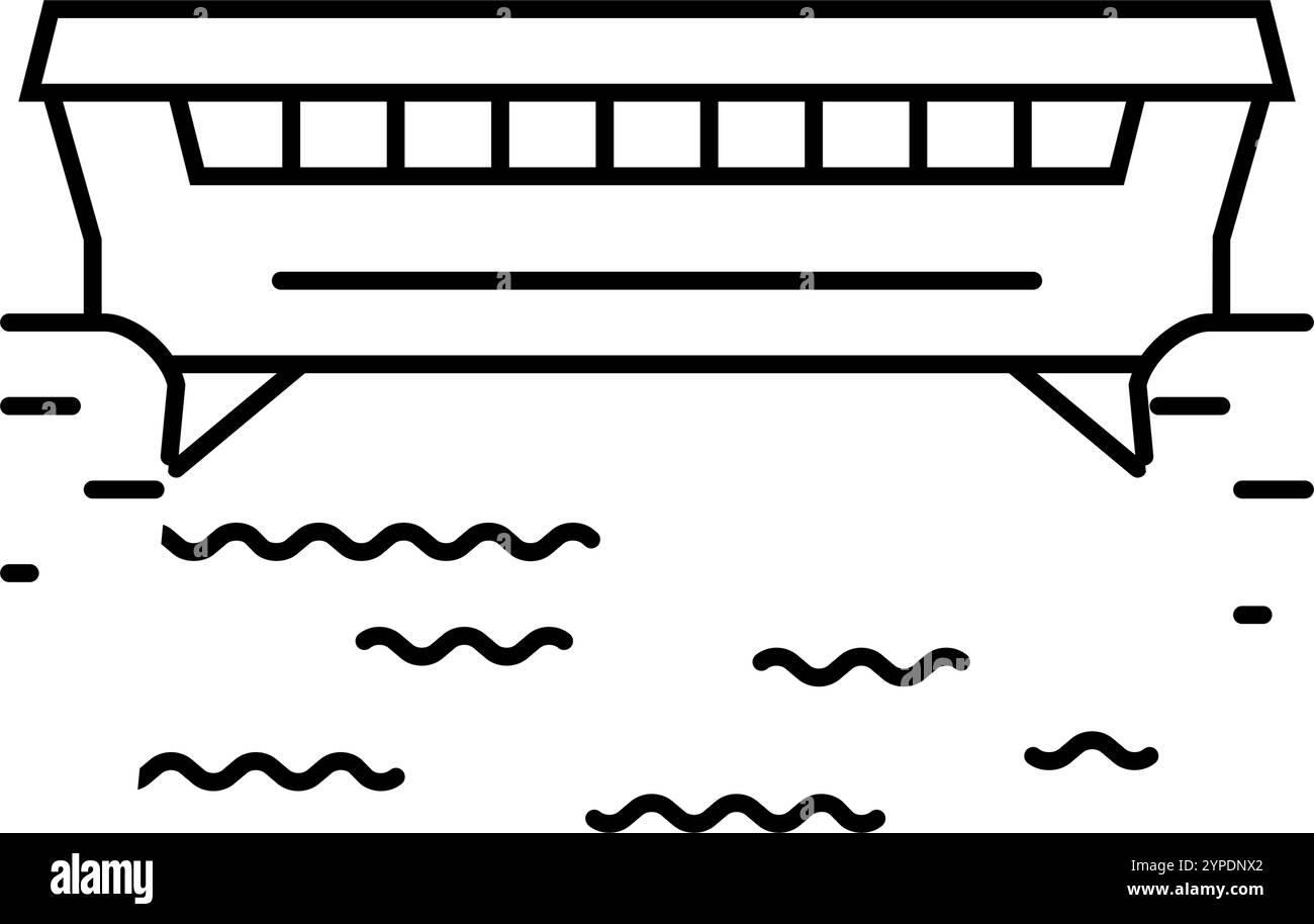 covered bridge line icon vector illustration Stock Vector Image & Art ...