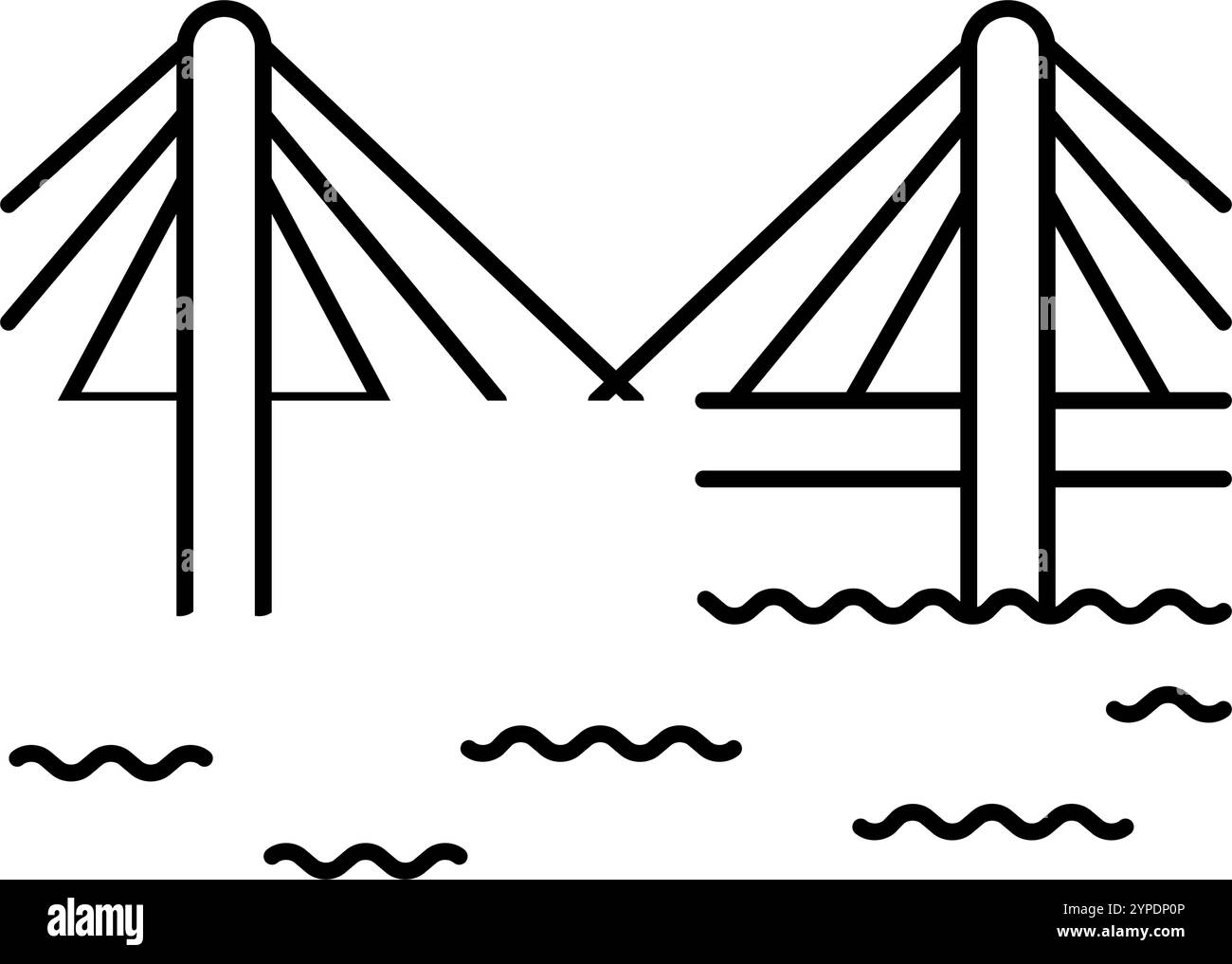 lattice bridge line icon vector. lattice bridge sign. isolated contour ...