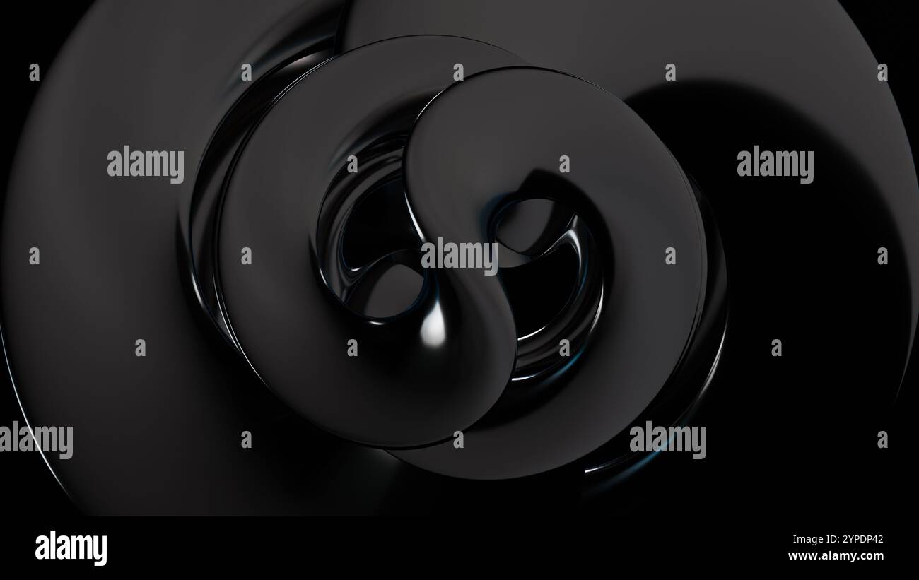 Abstract spiral shape in black, creating a sense of movement and depth ...
