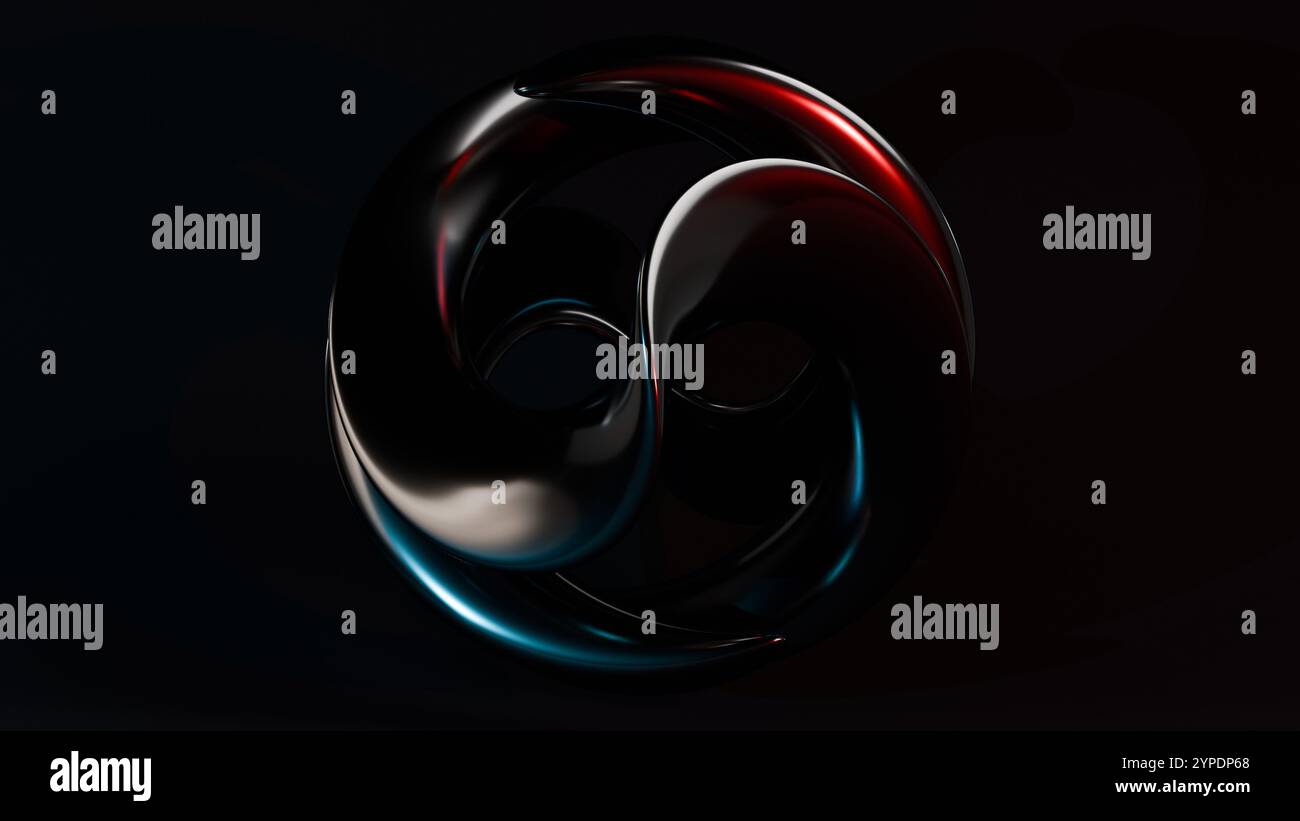 Circular abstract shape with vibrant contrasting colors, creating a ...