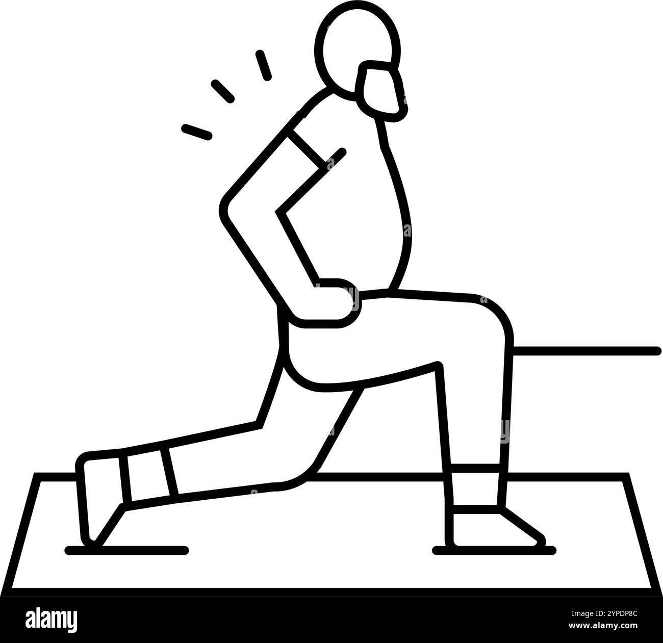 exercise elderly leisure line icon vector illustration Stock Vector ...