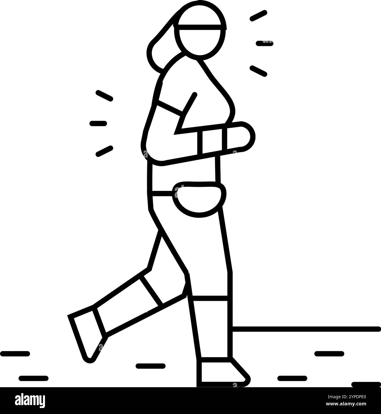 jogging elderly leisure line icon vector illustration Stock Vector ...