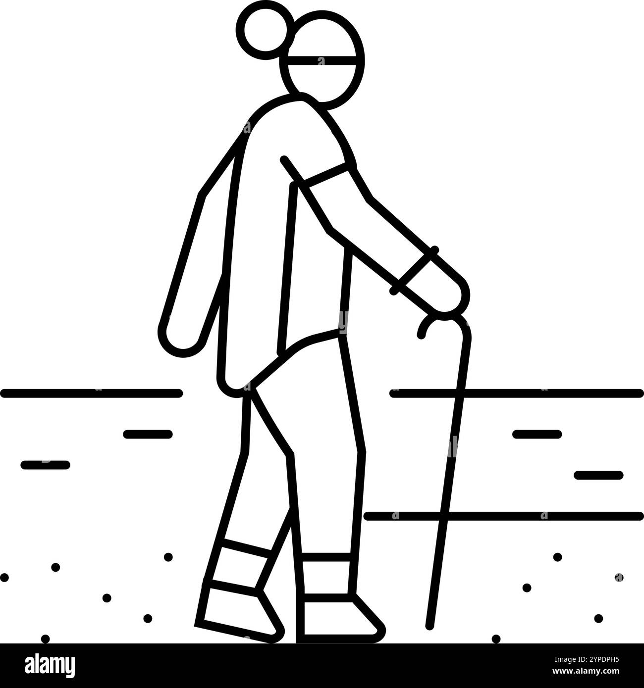walking elderly leisure line icon vector. walking elderly leisure sign ...