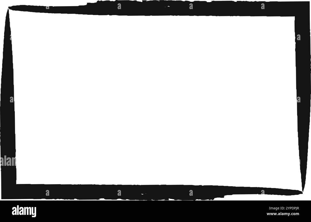 Wide, black, hand drawn rectangular border creates a simple frame ...