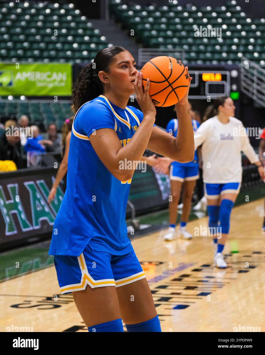 November 29, 2024: UCLA center Lauren Betts (51) warms up before the 2024 NCAA basketball game ...
